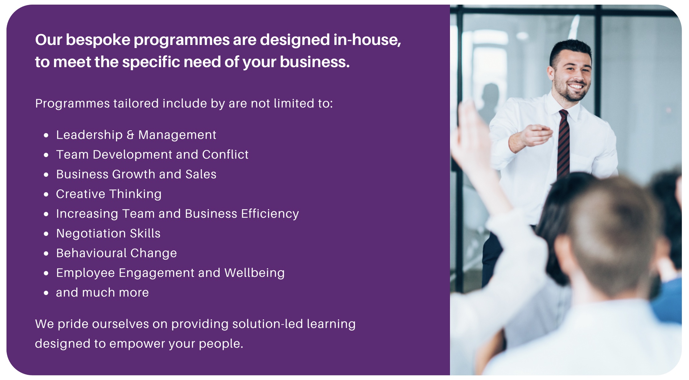 Bespoke Training Programmes | Turning Factor